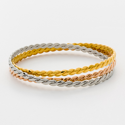 Milk and Honey Jewelry Inc. > Tri-Color Bangle Set --- Braided TR-01