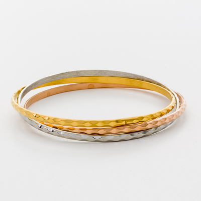 Milk and Honey Jewelry Inc. > TRI-Color Bangle Set - Diamonds TR-08